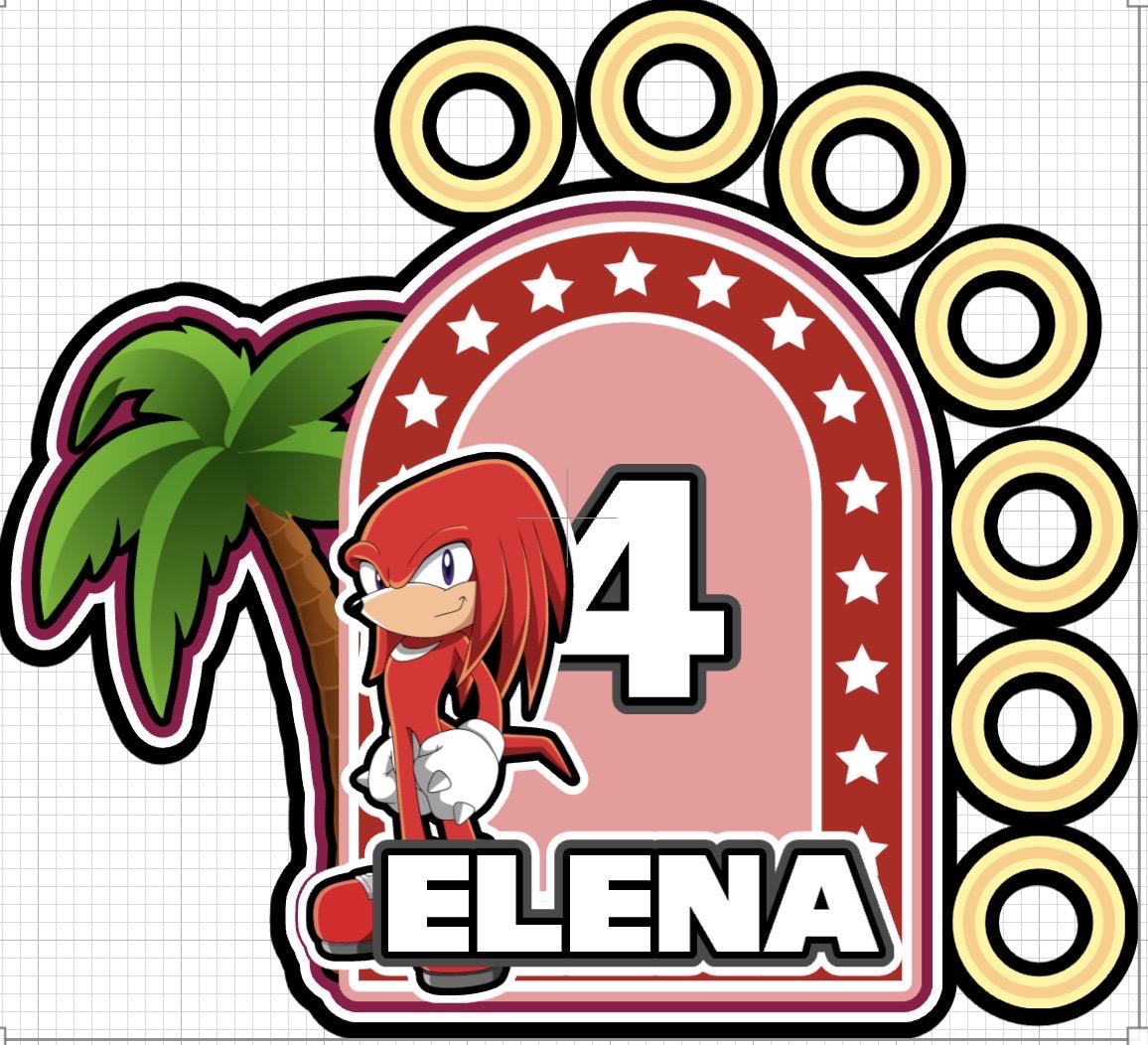 Knuckles, Sonic Cake Topper, Sega, Video Game Party Cake Topper, Center ...