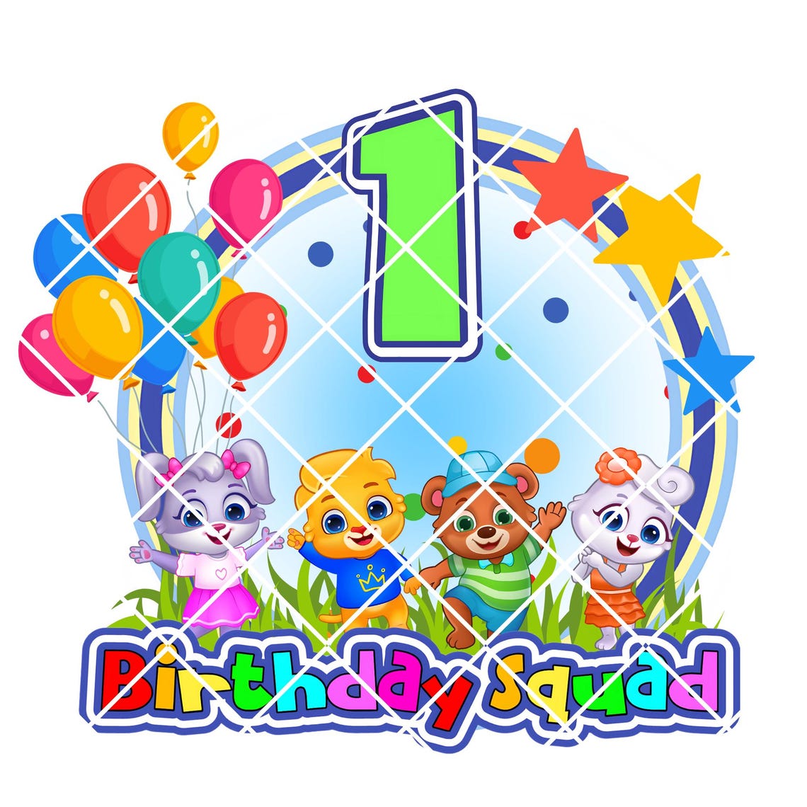 Lucas and Friends 1st Birthday Shirt Clipart PNG for Sublimation ...