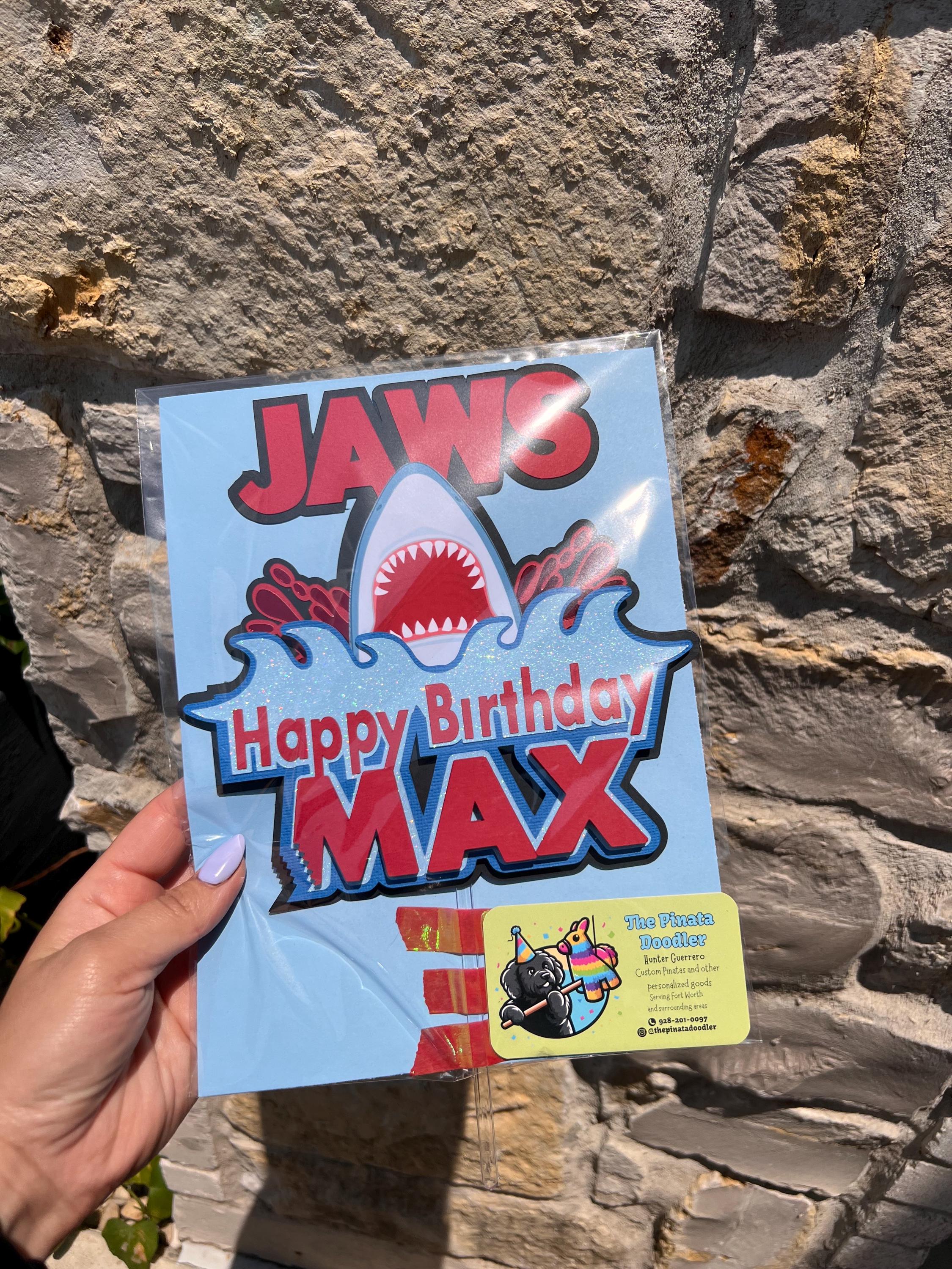 Jaws, Shark Cake Topper, Jaws,shark Party Cake Topper, Center Peice ...