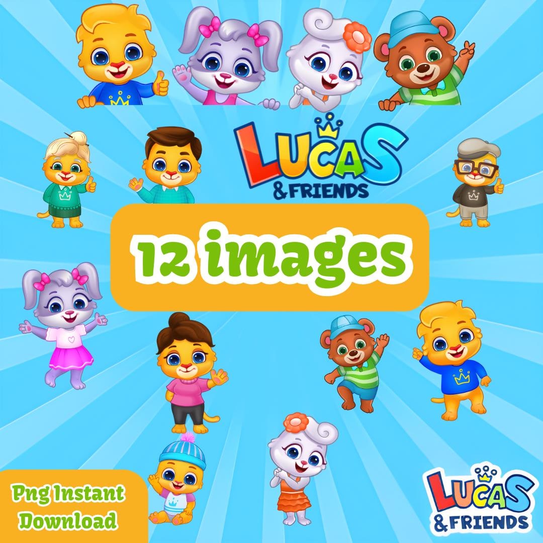 Lucas and Friends PNG Clipart Bundle, Sublimation Designs (digital ...