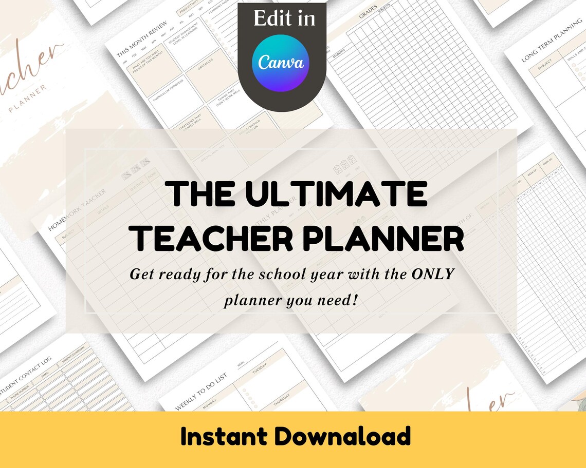 Ultimate Teacher Planner (instant Download) – Organize Lessons, Track ...