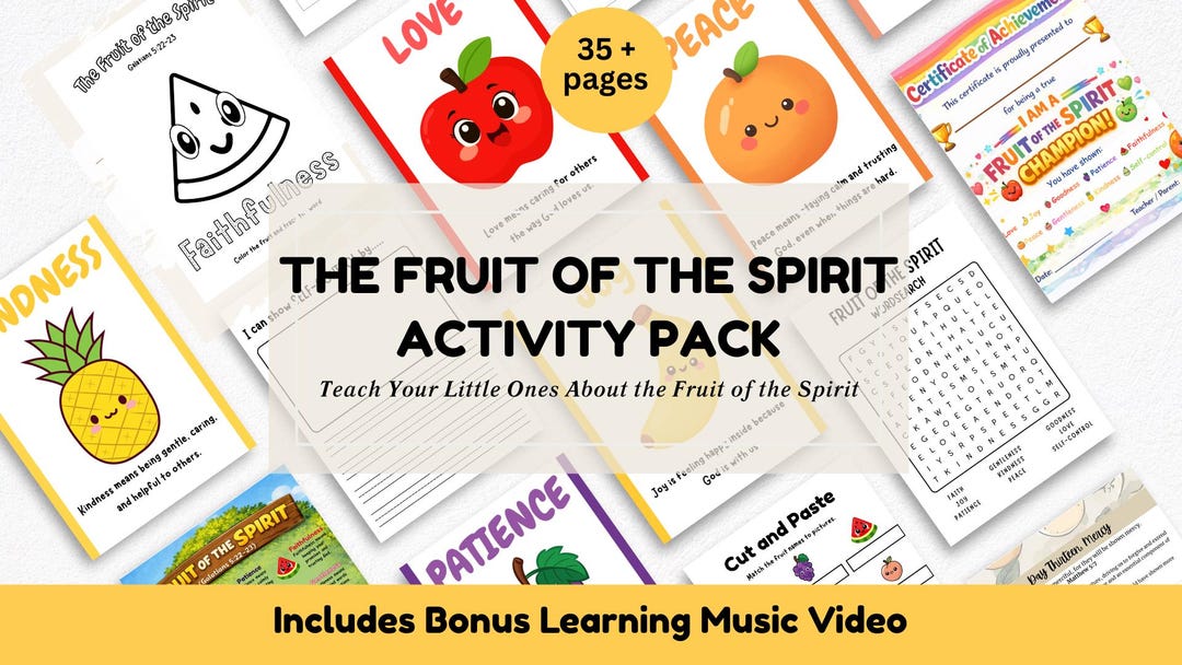Fruit of the Spirit Activity Pack | Christian Kids Bible Lesson ...