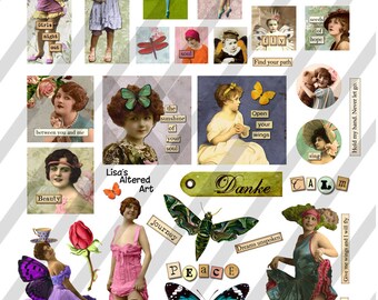 Digital Collage Sheet Digital Collage Various Sizes Sheet | Etsy