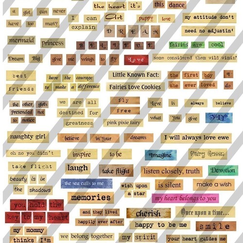 Digital Words Collage Sheet sheet No.fs16 Instant Download - Etsy