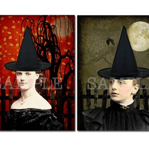 Digital Collage Sheet, Vintage Halloween Witch Images, sheet No. H44 ...
