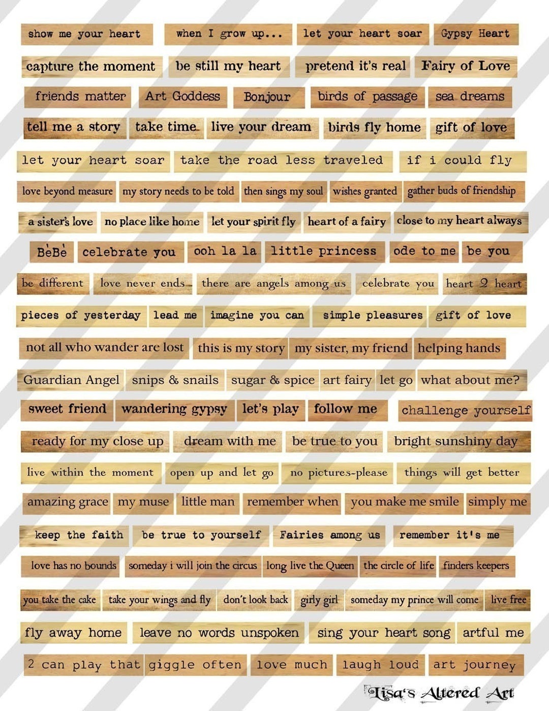 Digital Phrase Collage Sheet 3 sheet No. FS11 Instant Download - Etsy