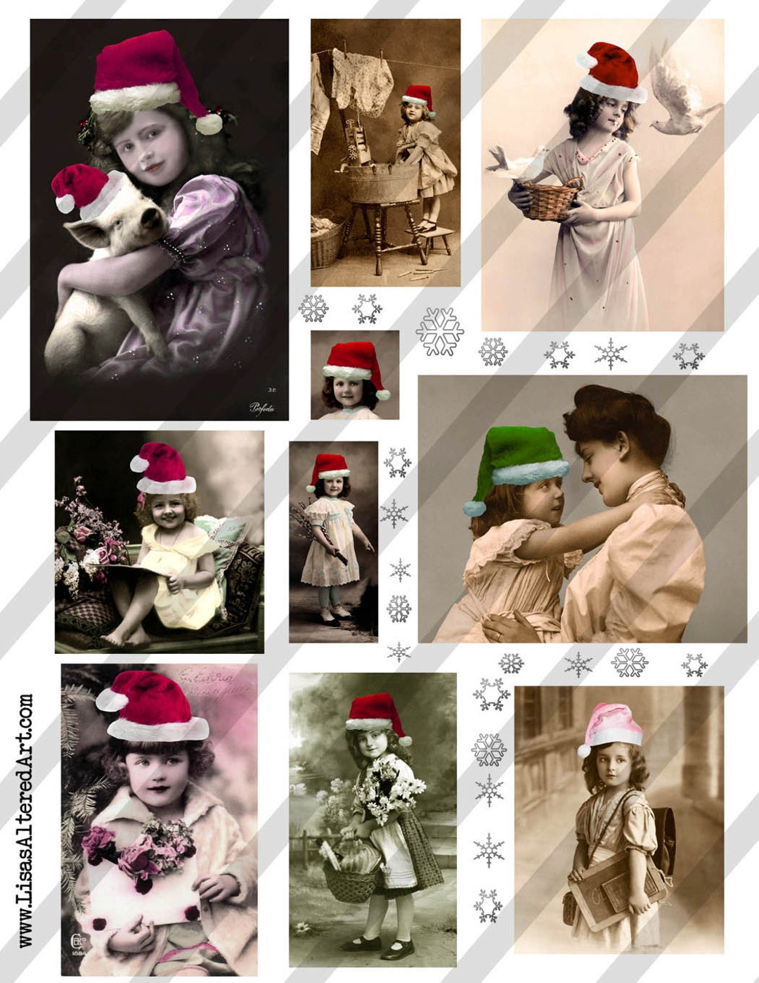 Digital Collage Sheet Christmas Postcard Images sheet No. O21 Instant ...