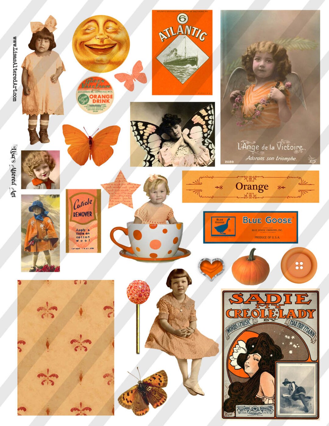 Digital Collage Sheet Orange Images sheet No. O1 Instant Download - Etsy