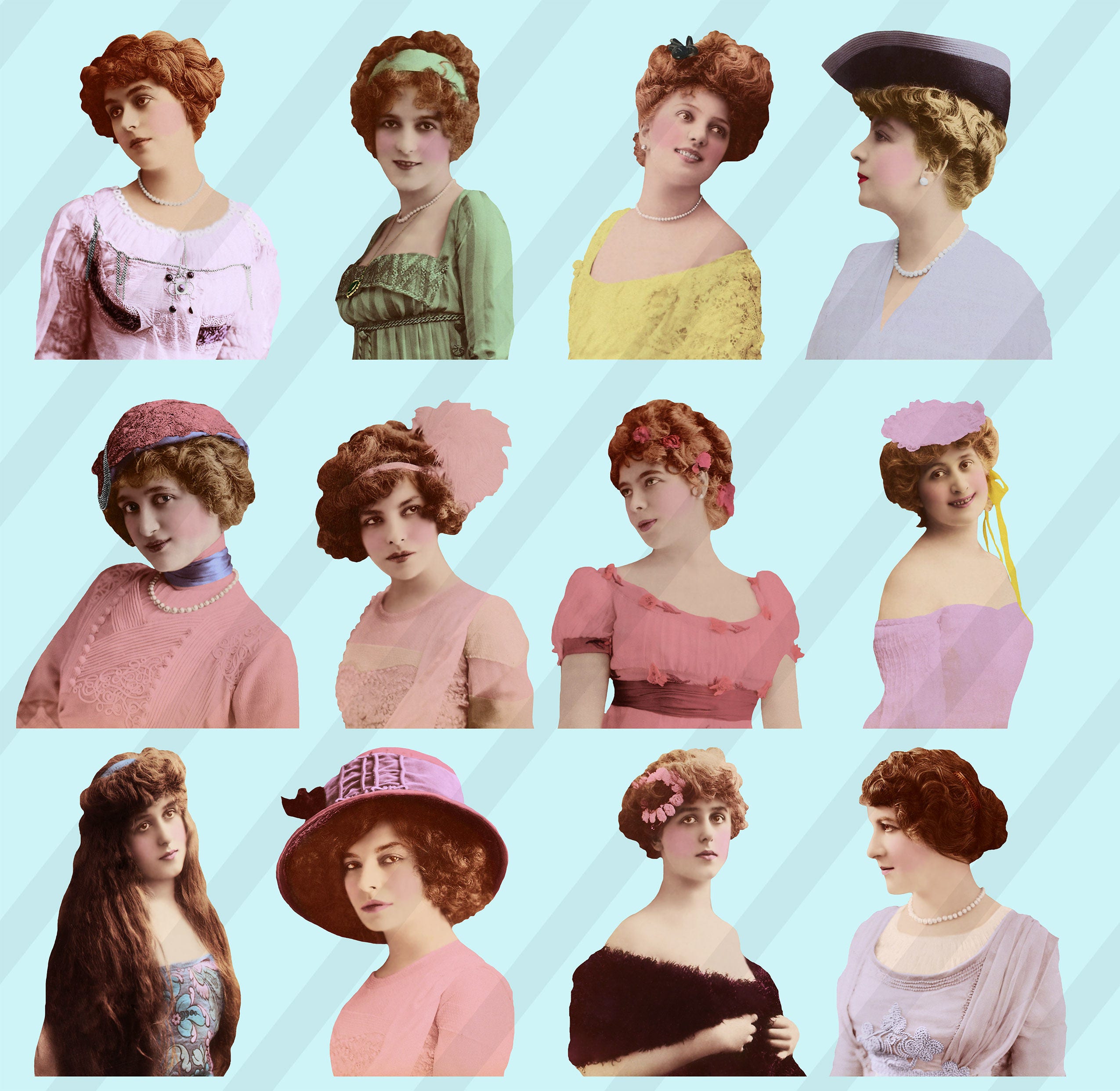 Digital Kit-34-great for Card Making-gorgeous Ladies Includes | Etsy