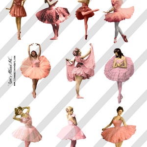 Pink Ballet Dancers Digital Collage Sheets 3 Sheets D16A, B and C ...