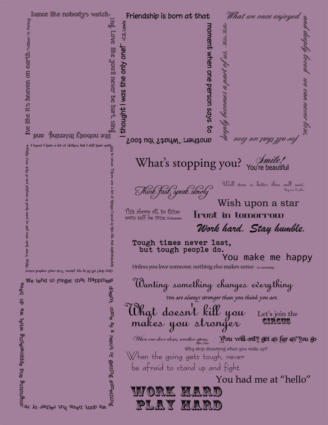 Digital Kit No.23 for Digital Art Quotes and Phrases PNG | Etsy