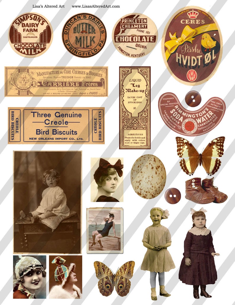 Digital Collage Sheet Brown Images sheet No. O7 Instant - Etsy