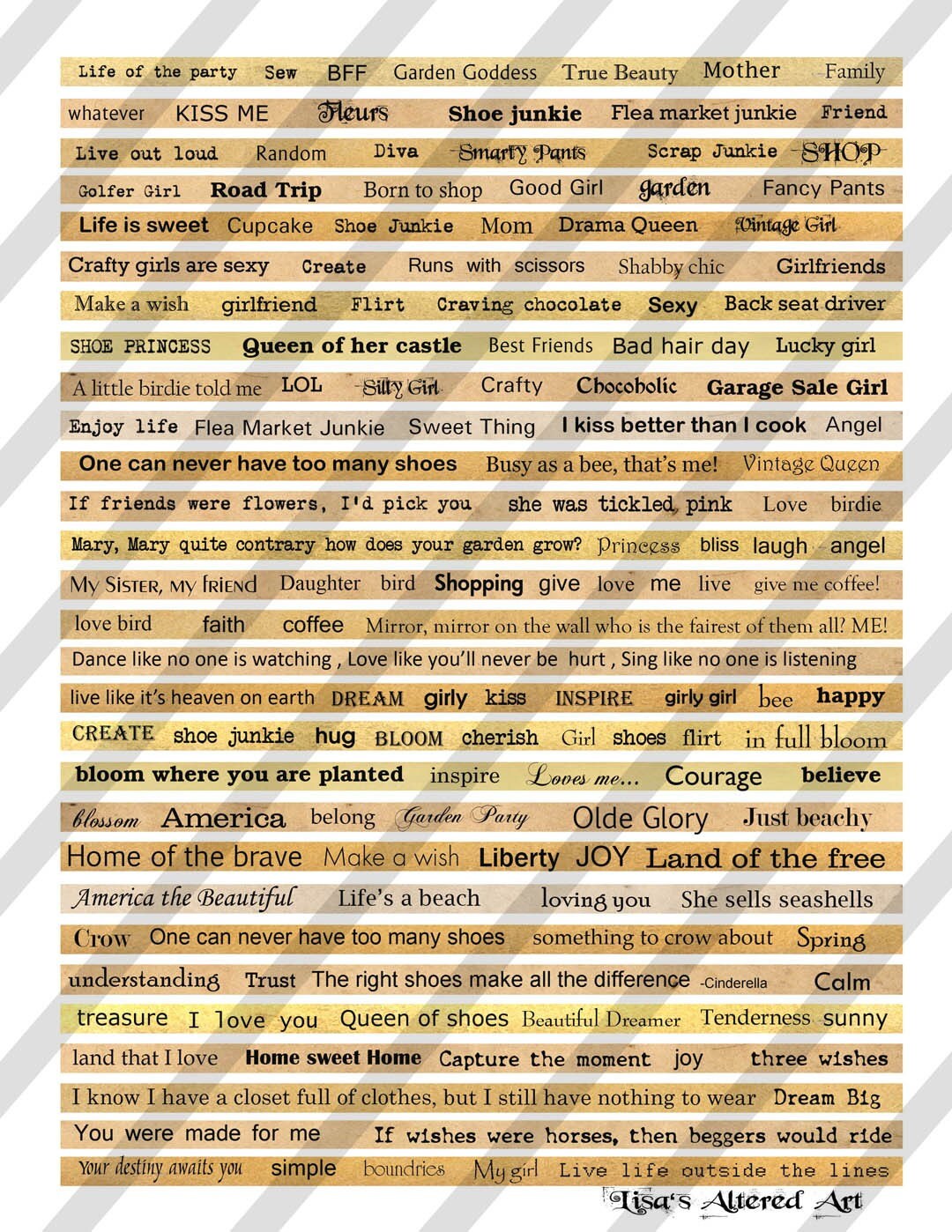 Digital Phrase Collage Sheet 7 sheet No.fs74 Instant Download - Etsy