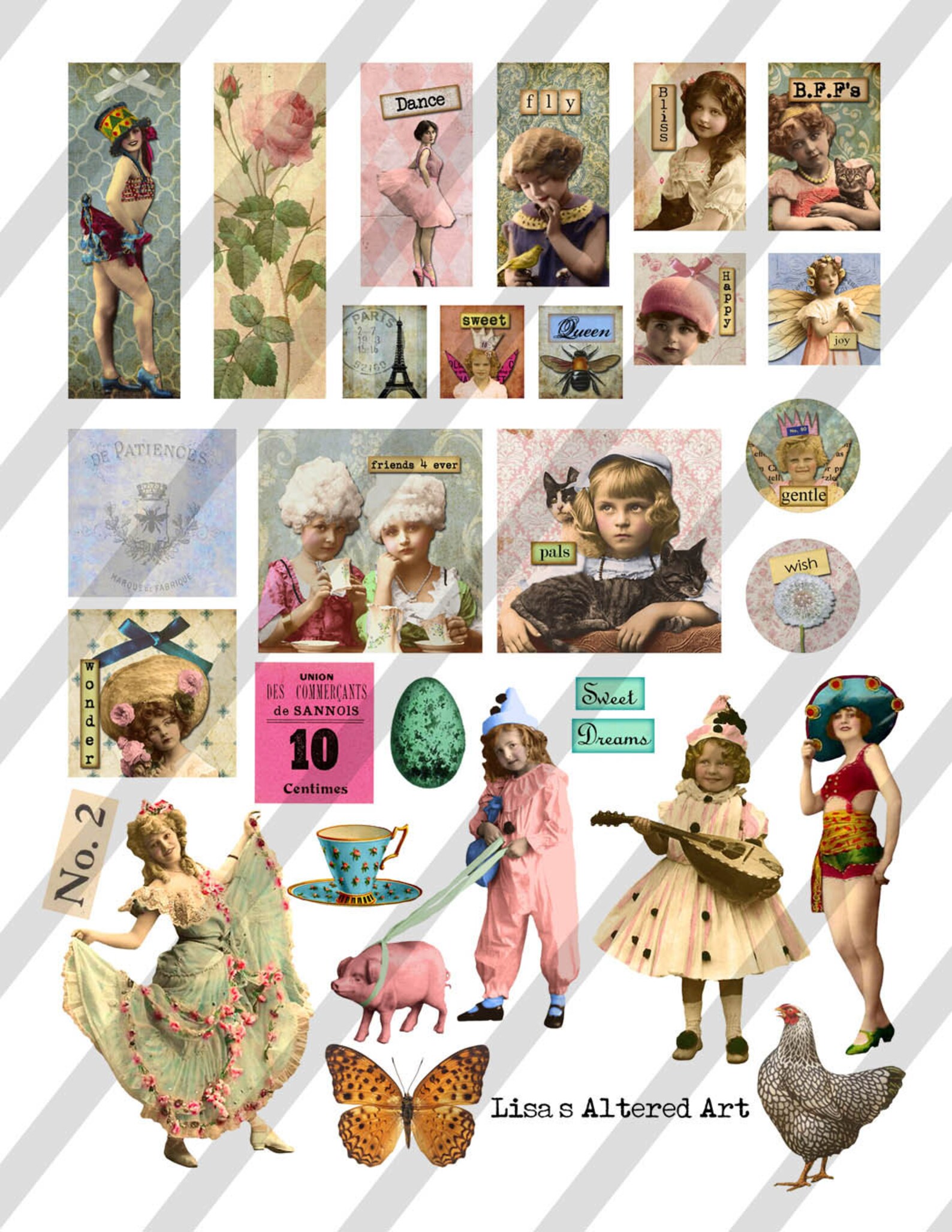 Digital Collage Sheet Digital Collage Various Sizes sheet - Etsy