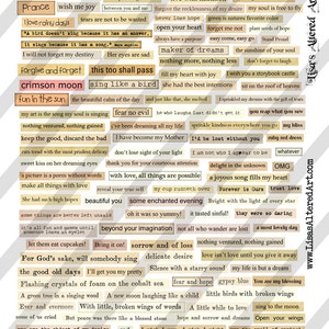 Digital Phrase Collage Sheet 8 sheet No. FS118 Instant - Etsy