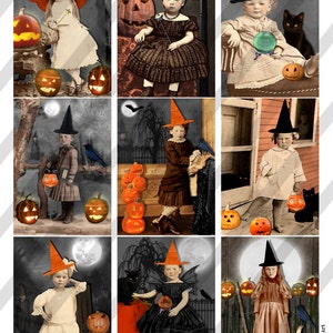 Digital Collage Sheet Halloween Witches ATC ACEO Sized 2.5 - Etsy