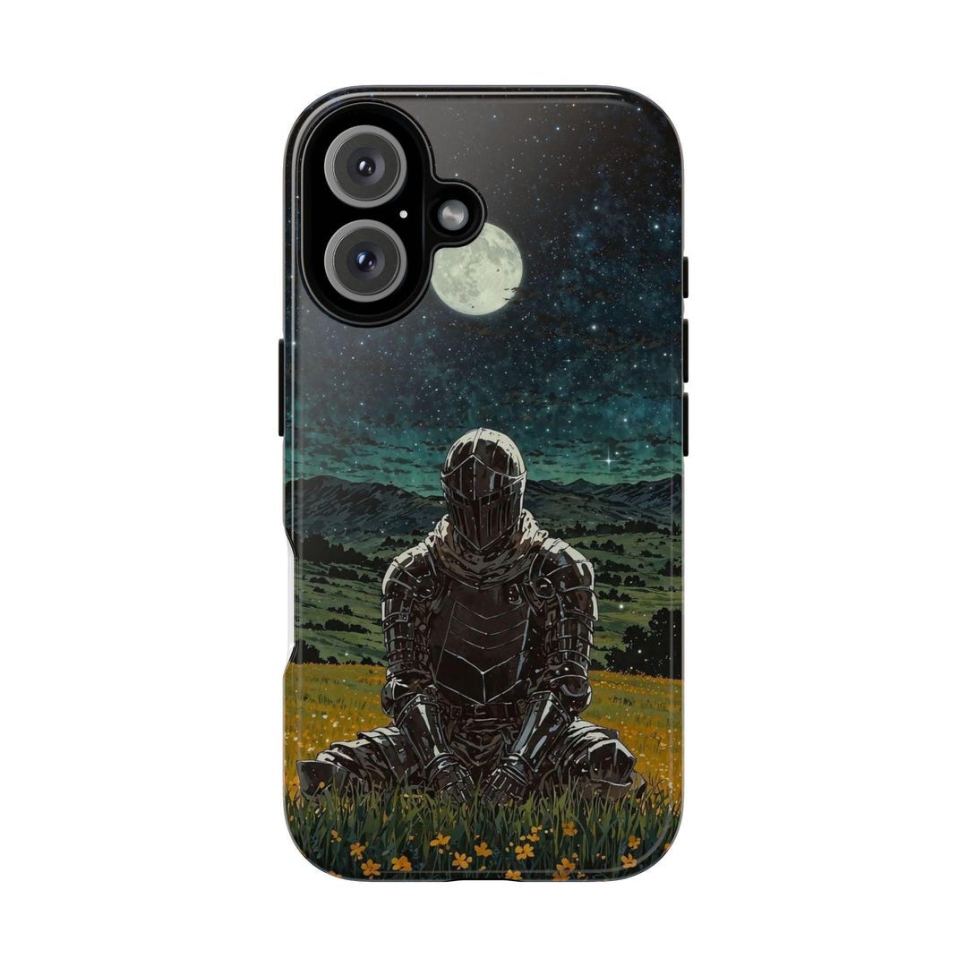 Armored Knight Under Moon Phone Case | Medieval Knight Phone Case - Etsy