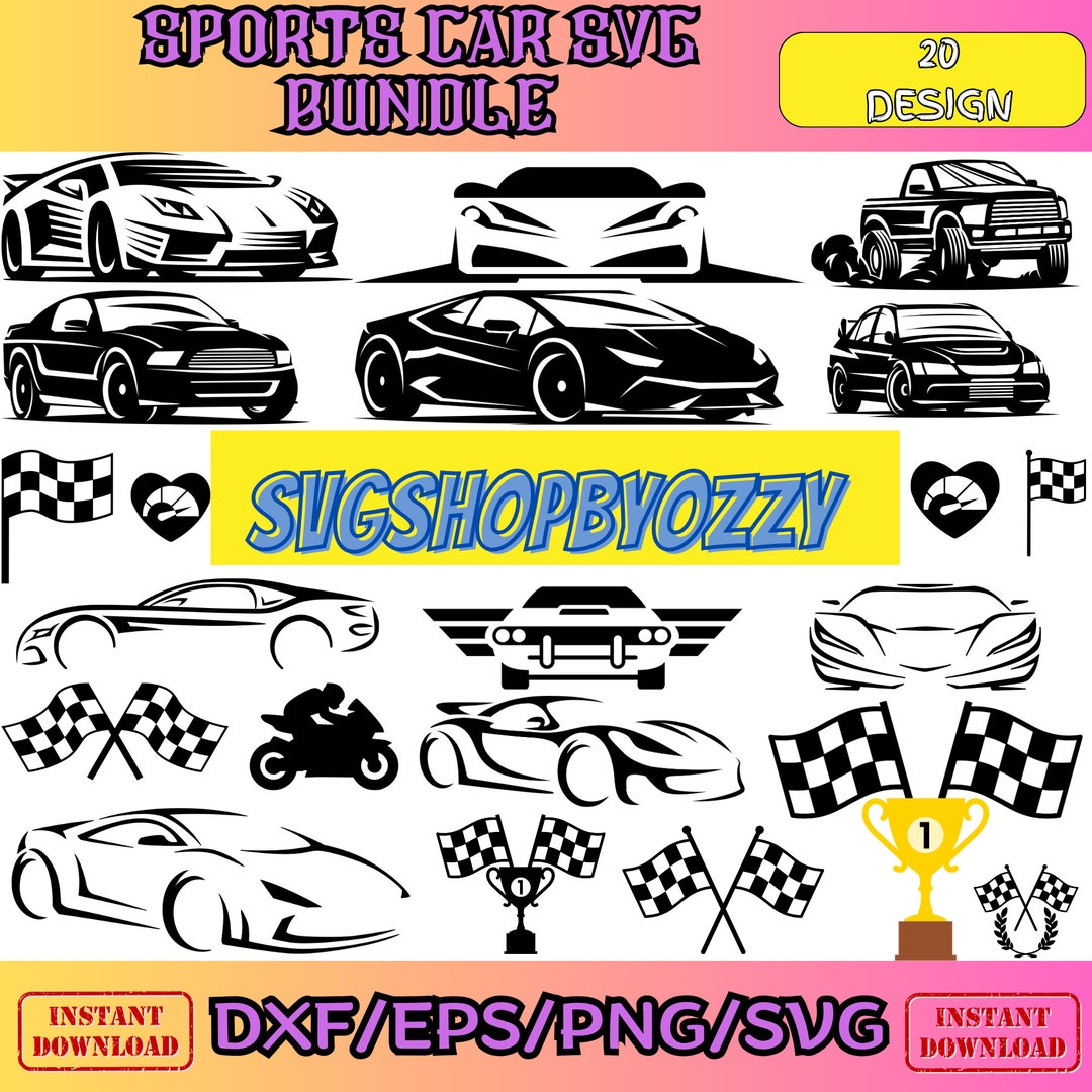 Sport Car SVG Bundle, Sports Car Svg, Sport Car Cut Files, Sportcar ...