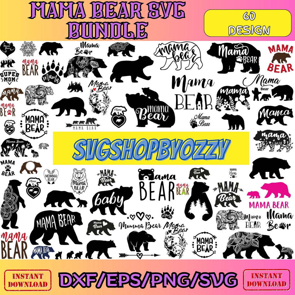 Mama Bear SVG, Mama SVG, Bear Family Svg, Mama Bear Vector, Mama Bear ...
