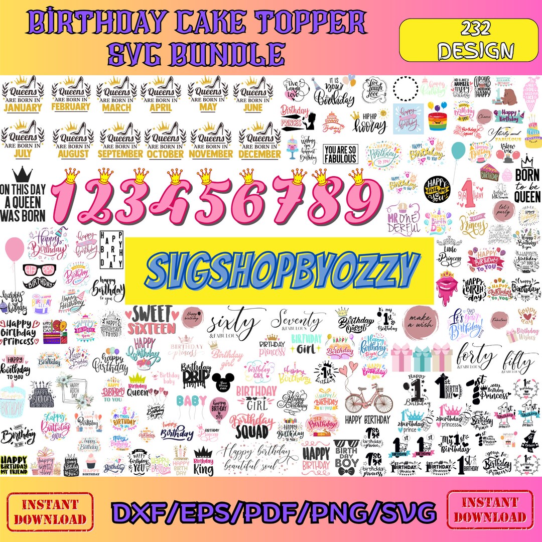 Birthday SVG Bundle, Birthday SVG, Anniversary SVG, Birthday Gift Idea ...