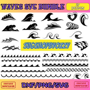 WAVE SVG, Wave Bundle Svg, Wave Cut Files, Wave Clipart, Wave Cricut ...
