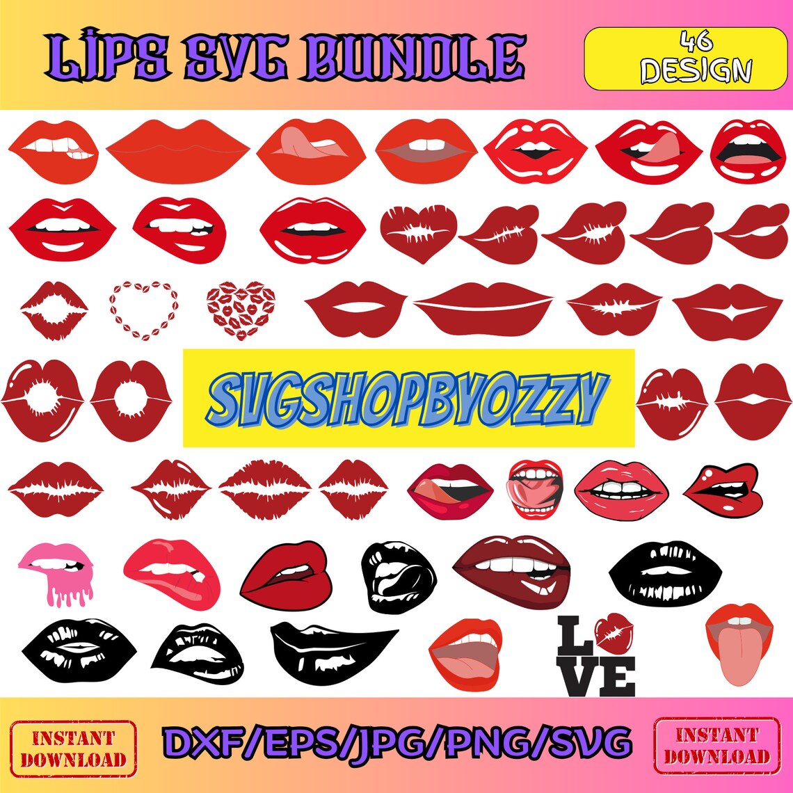 Lips SVG Bundle, Lips Png Files for Cricut, Lipstick Svg Files, Kiss ...