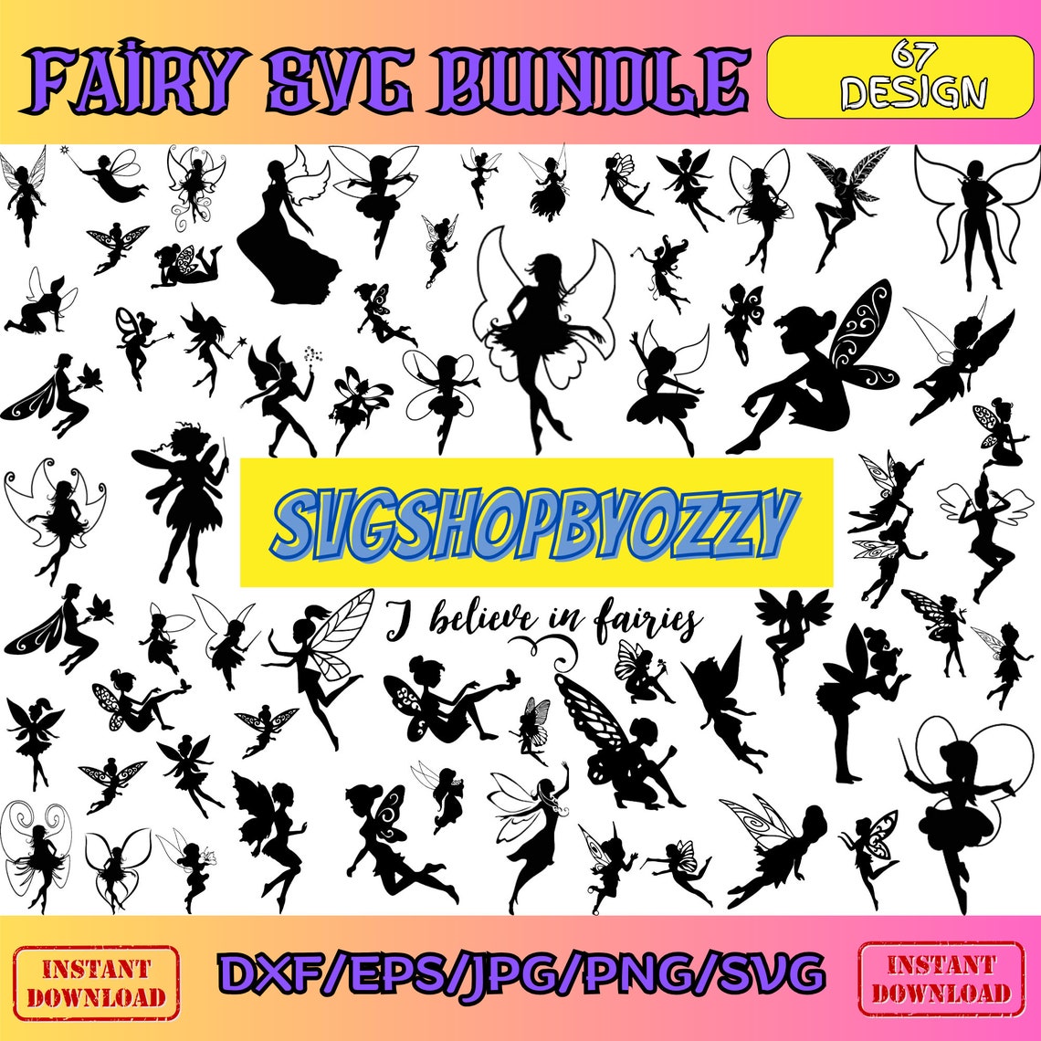 Fairy SVG Bundle, Fairy PNG Bundle, Fairy Clipart, Fairy SVG Cut Files ...