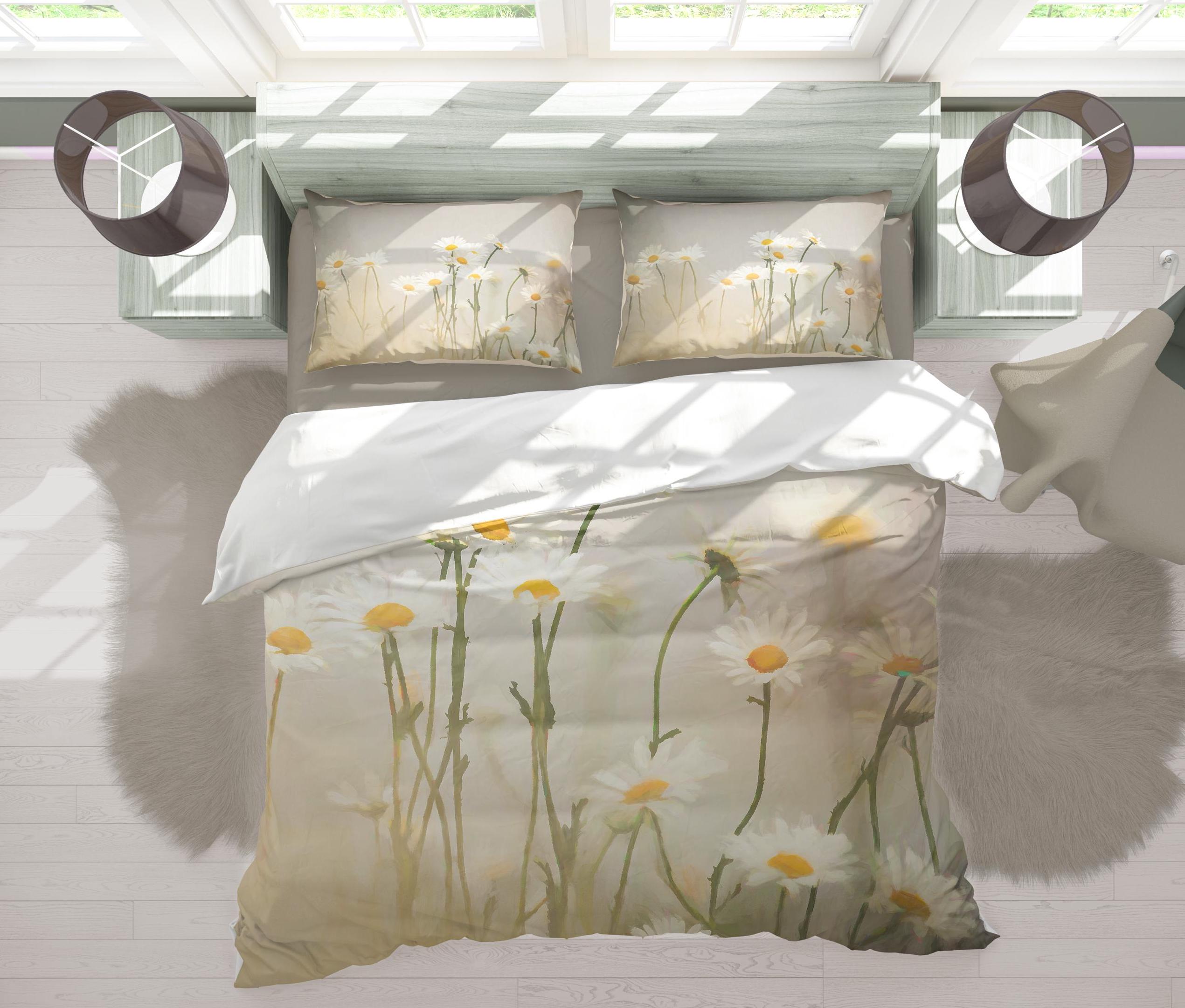 Daisy Duvet Cover, Beige Floral Duvet Cover, Aesthetic Bedding ...
