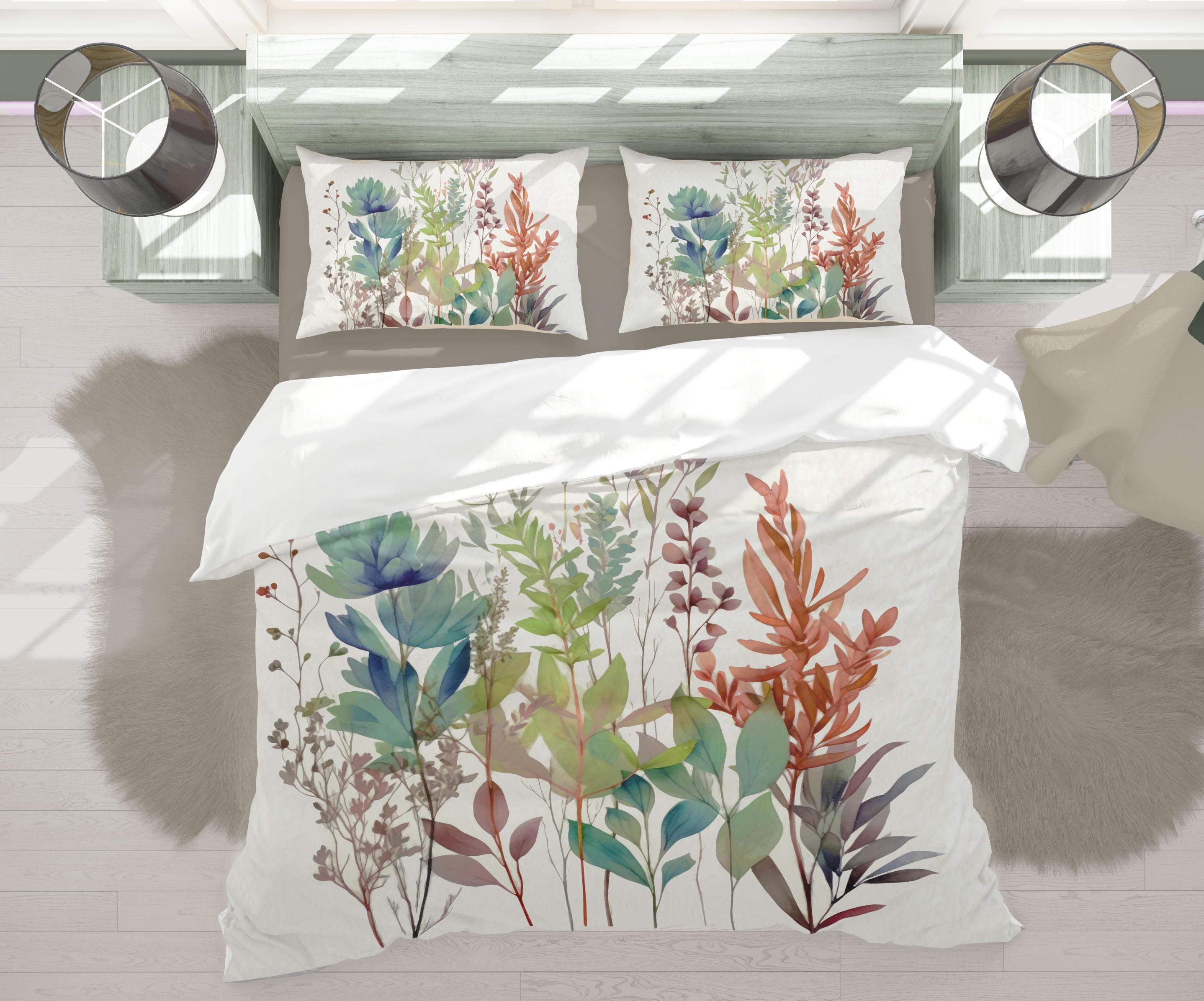 Cozy Botanical Garden Duvet Cover, Floral Cottagecore Bedding Gift for ...