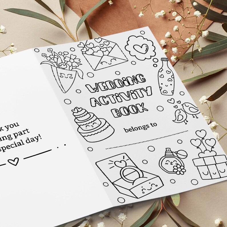 Kids Wedding Activity Book Printable Wedding Coloring Wedding Coloring ...