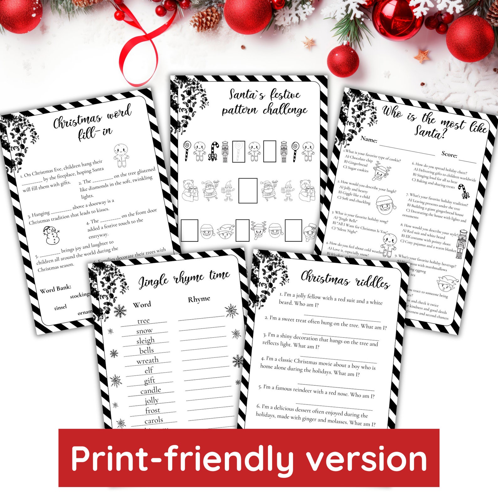 Holiday Advent Games Bundle | Printable Activities, Letter to Santa ...