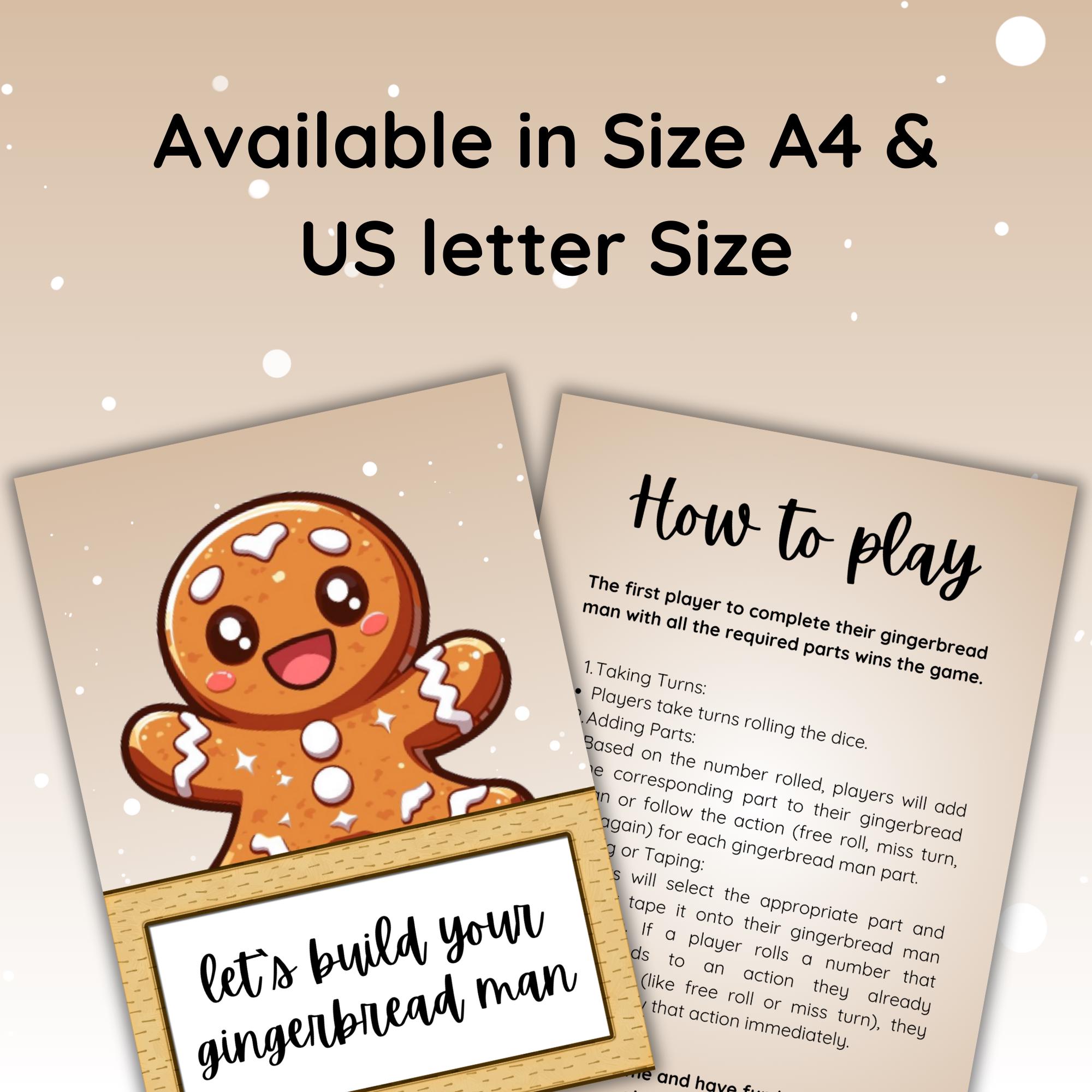Roll a Gingerbread Man Dice Game Printable for Kids - Fun Christmas ...