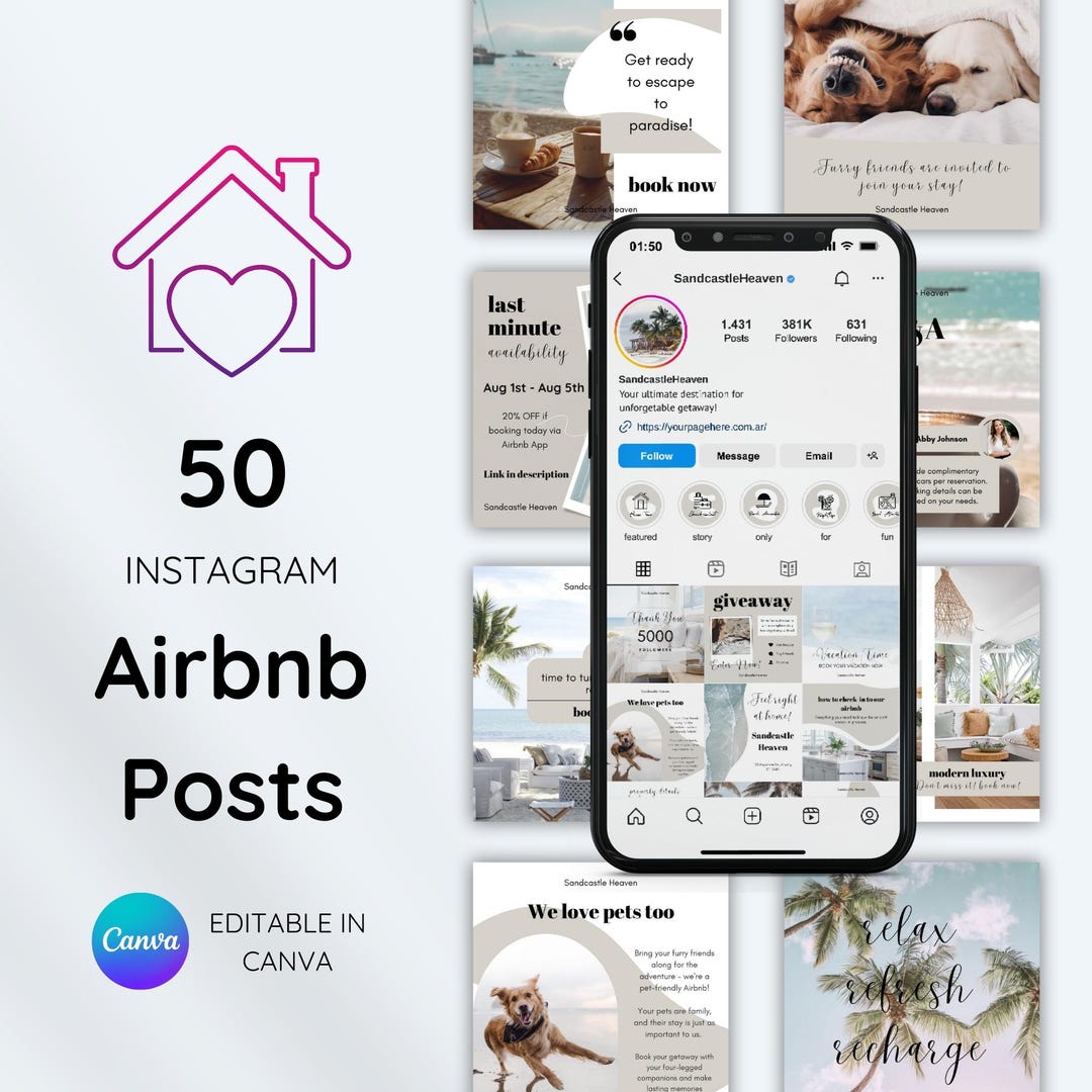 Airbnb Instagram Templates | Social Media Posts | Social Media Toolkit ...