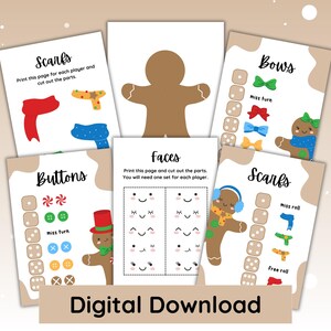 Roll a Gingerbread Man Dice Game Printable for Kids - Fun Christmas ...