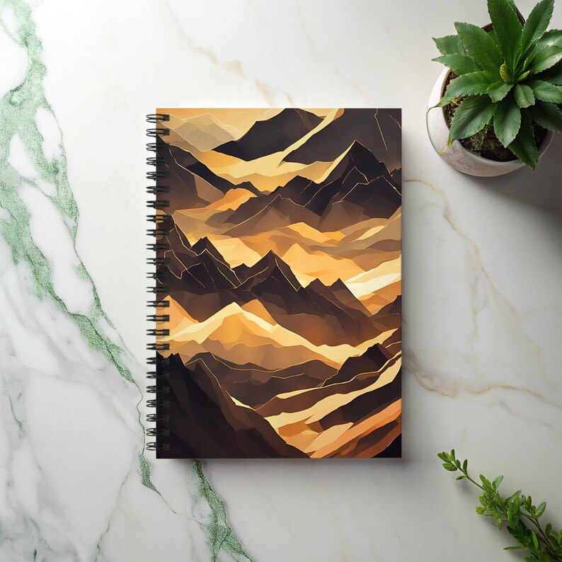 Orange Mountains Notebook Spiral Notebook Ruled Line 59 Sheets 6 X 8 ...