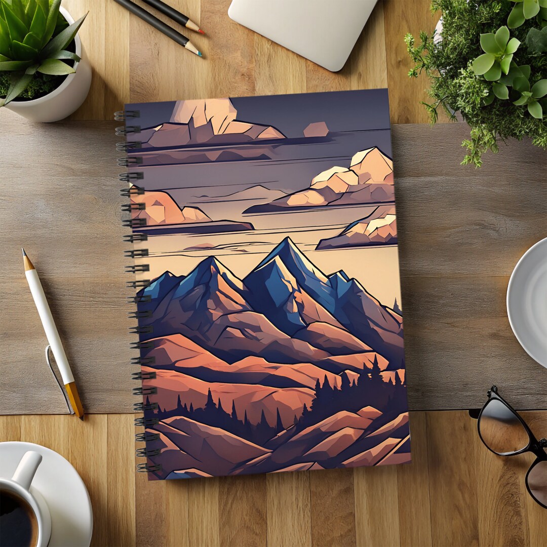 Mountain Range Notebook Spiral Notebook Ruled Line 59 Sheets 6 X 8 ...