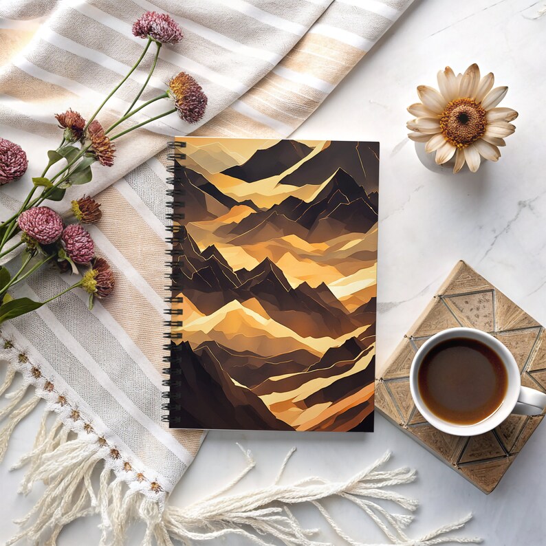 Orange Mountains Notebook Spiral Notebook Ruled Line 59 Sheets 6 X 8 ...