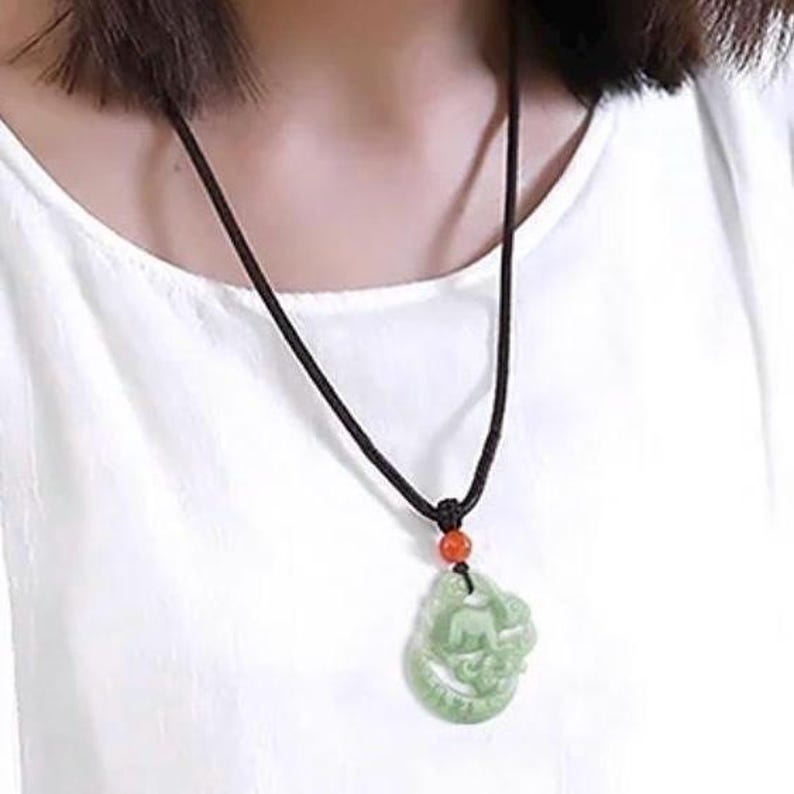 Jade Rabbit Pendant Necklace: Chinese Zodiac Jadeite Jewelry - Etsy