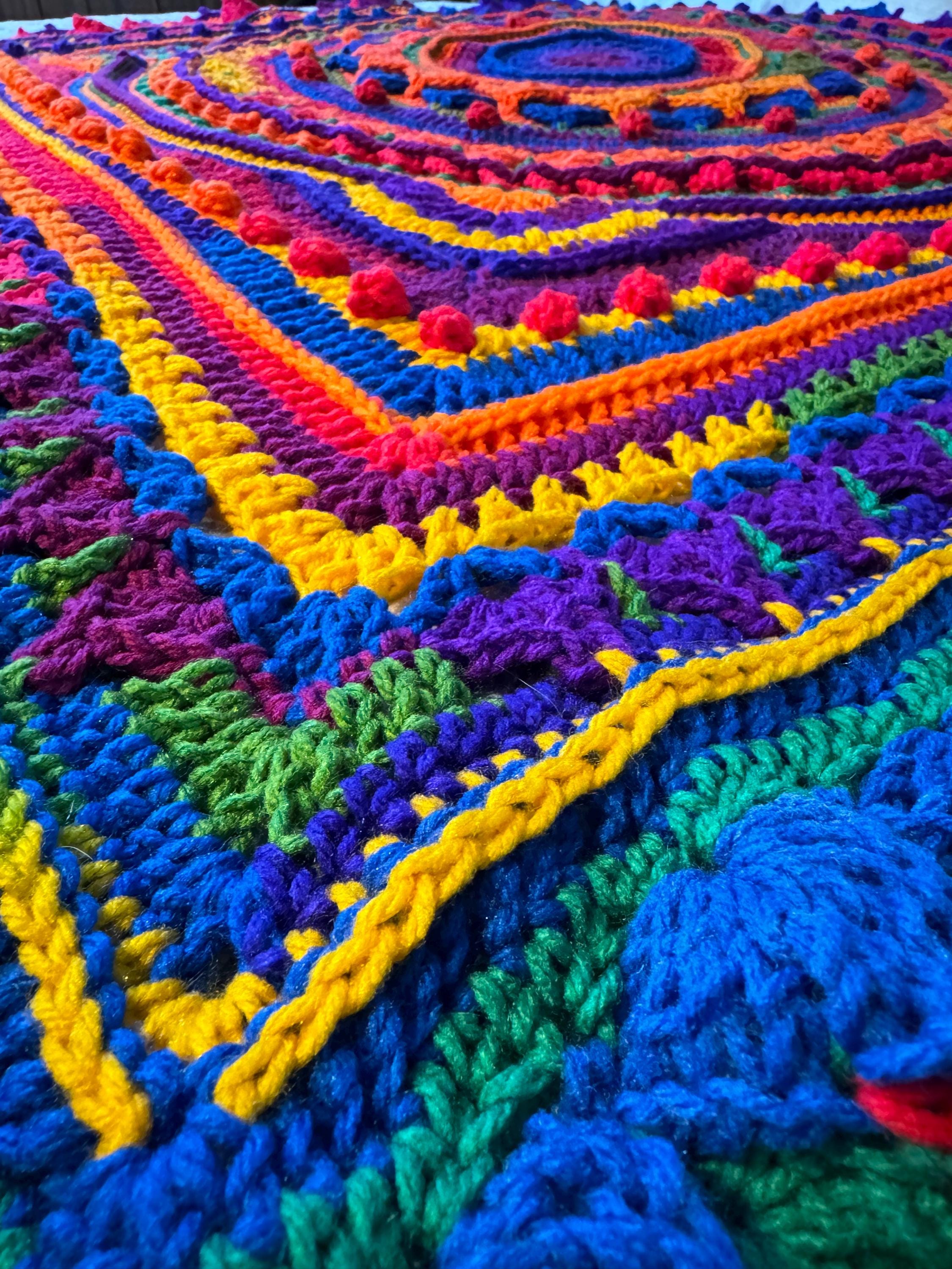 Pride, Rainbow Mandala Blanket, Crochet Mandala, Throw Blanket, Baby ...