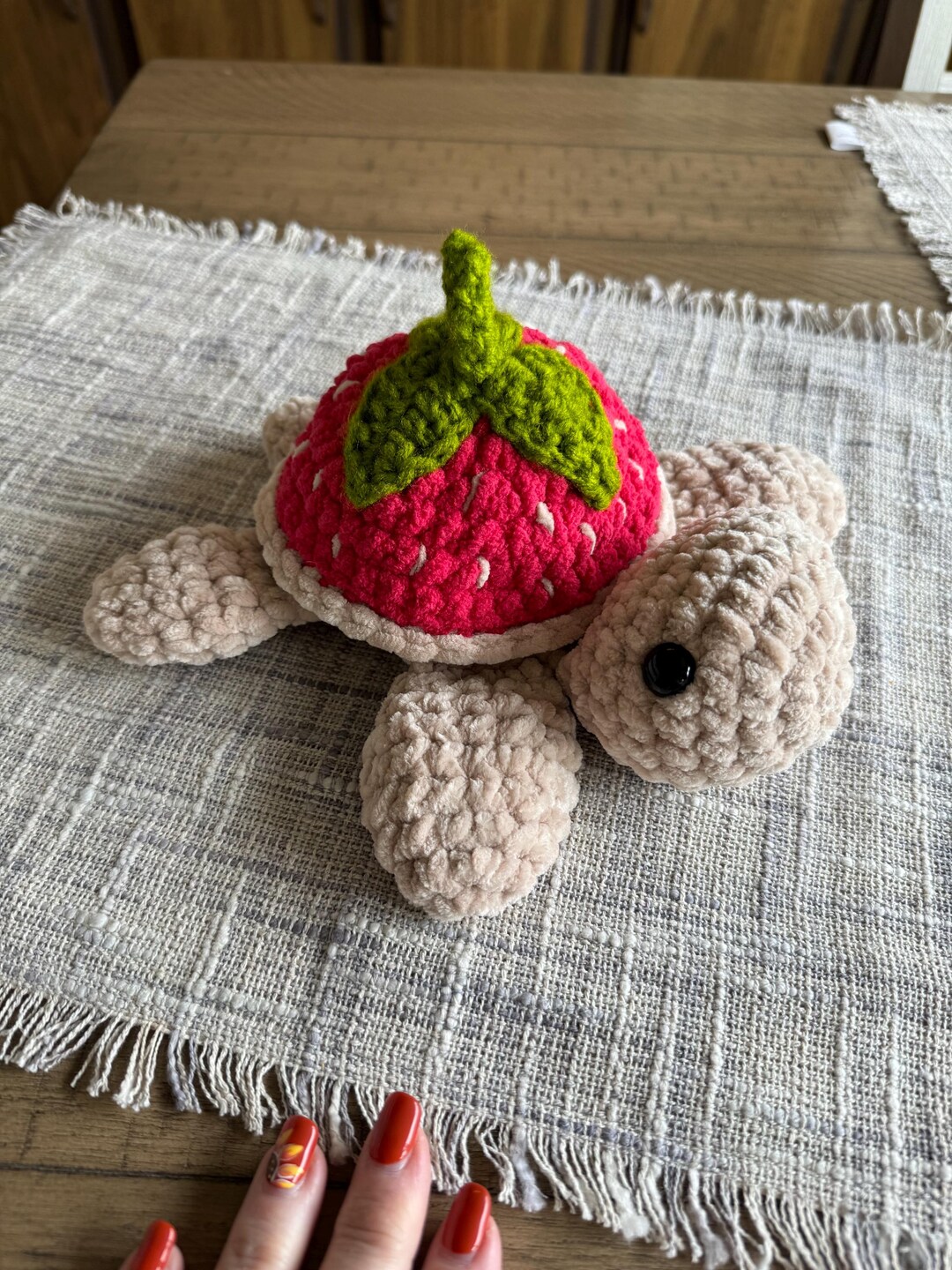 Strawberry Turtle Plushie/crocheted Turtle/turtle Stuffie - Etsy