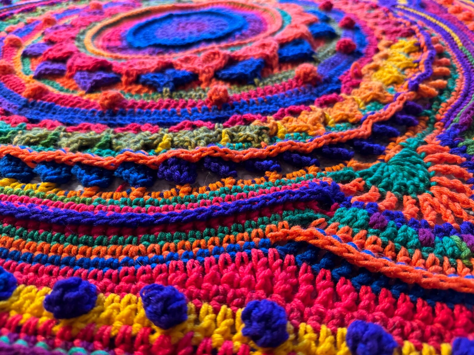 Pride, Rainbow Mandala Blanket, Crochet Mandala, Throw Blanket, Baby ...