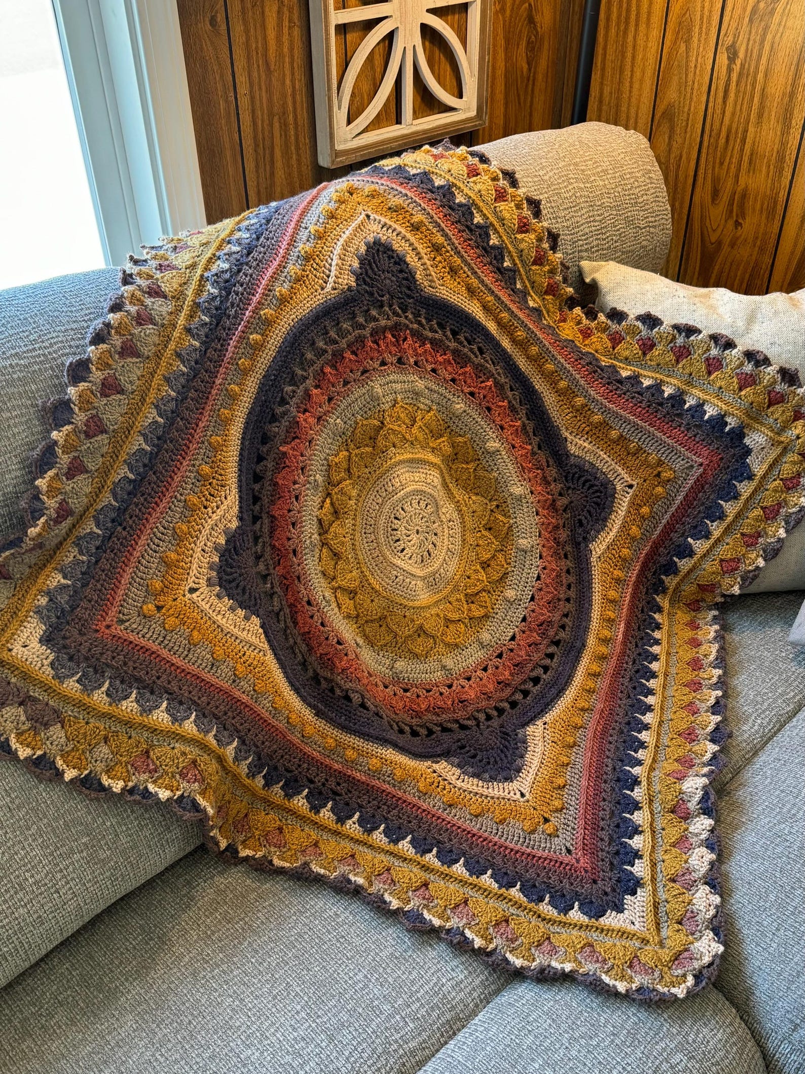 Mandala Blanket, Crochet Mandala, Throw Blanket, Baby Blanket ...