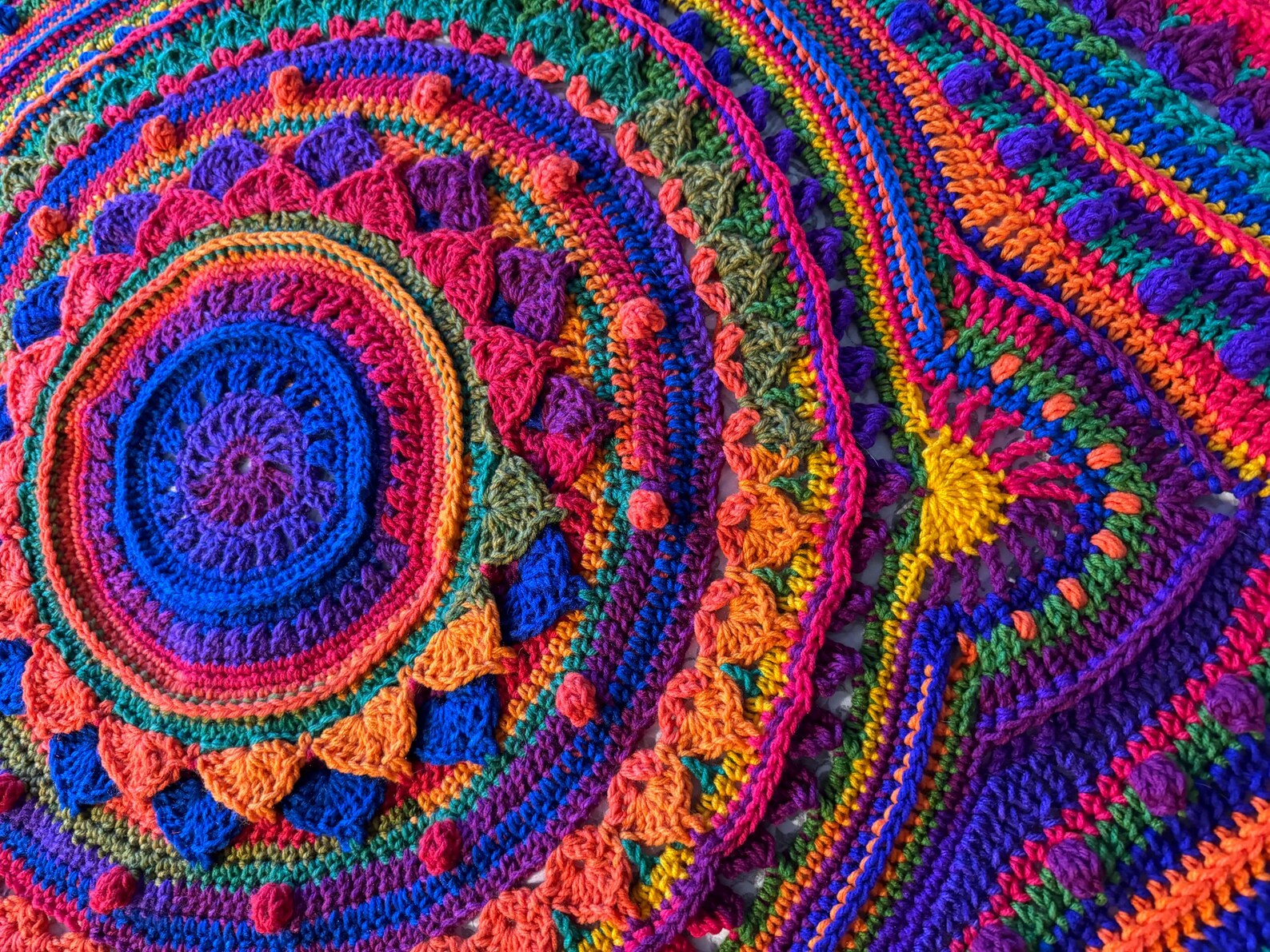 Pride, Rainbow Mandala Blanket, Crochet Mandala, Throw Blanket, Baby ...