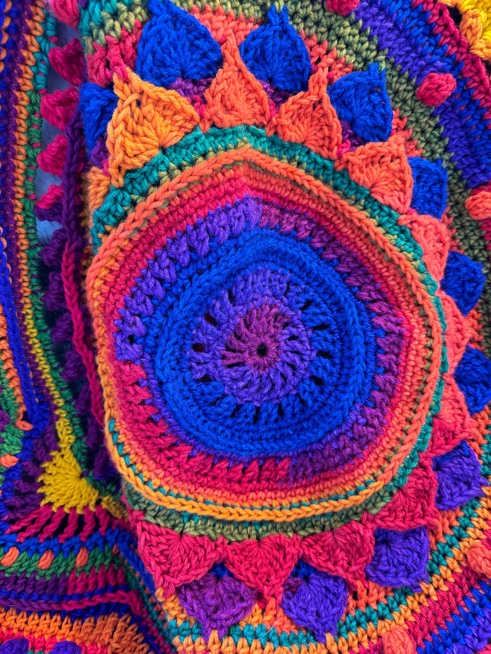 Pride, Rainbow Mandala Blanket, Crochet Mandala, Throw Blanket, Baby ...