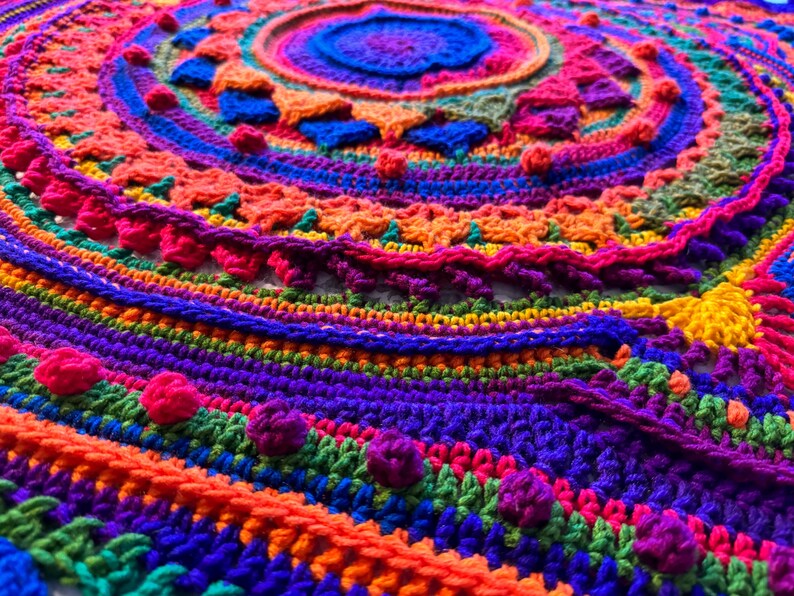 Pride, Rainbow Mandala Blanket, Crochet Mandala, Throw Blanket, Baby ...