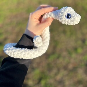 Baby Snake Plushie - Handmade 27inch Long White Stuffed Animal Snake ...