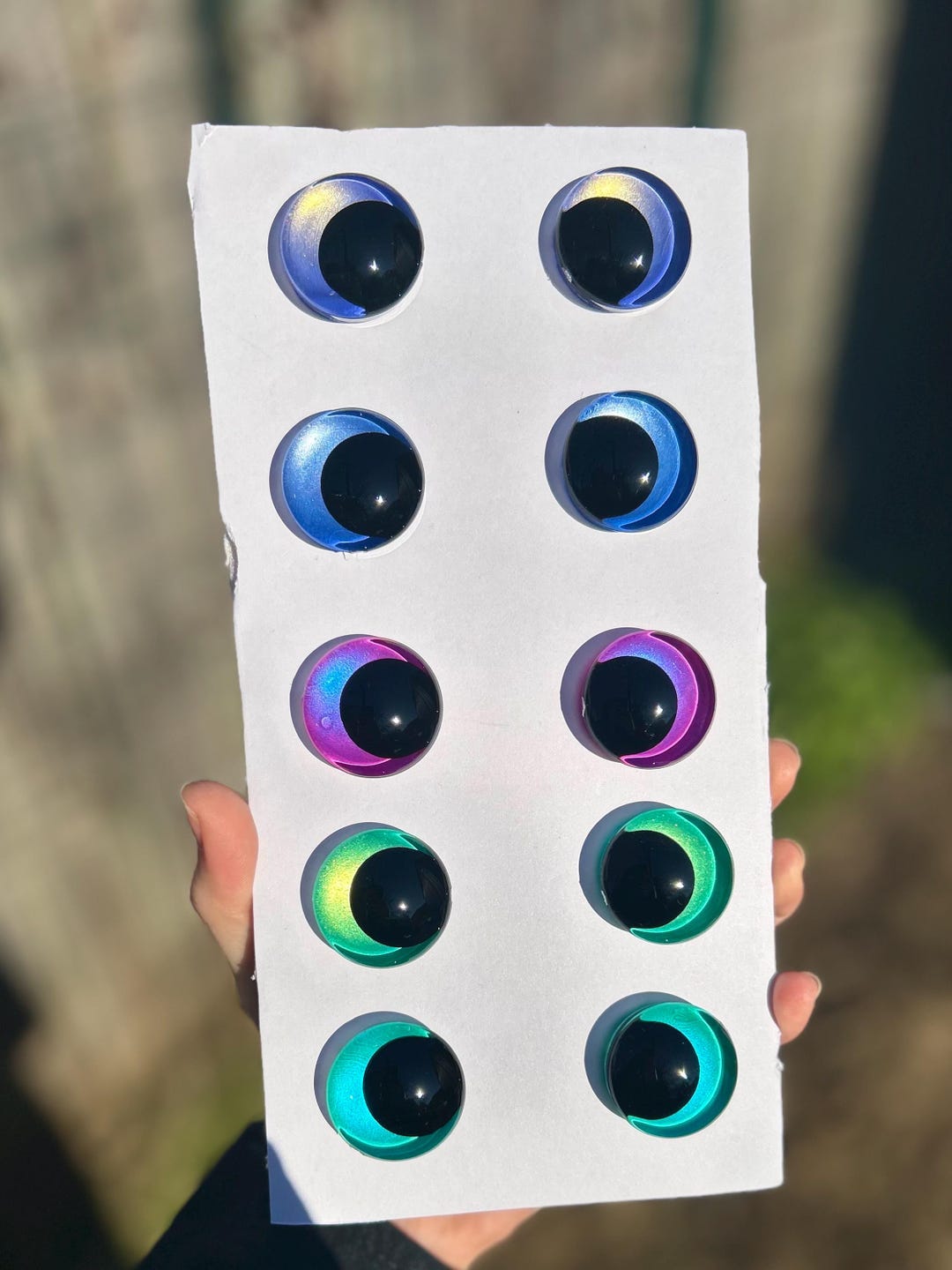 30mm Metallic Color Shifting Safety Eyes, Hand-painted Moon Kawaii Eyes ...