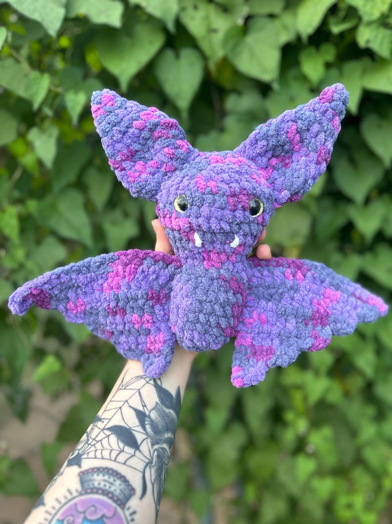 Bat Plushie With Folding Wings Bat Stuffed Animal - Etsy