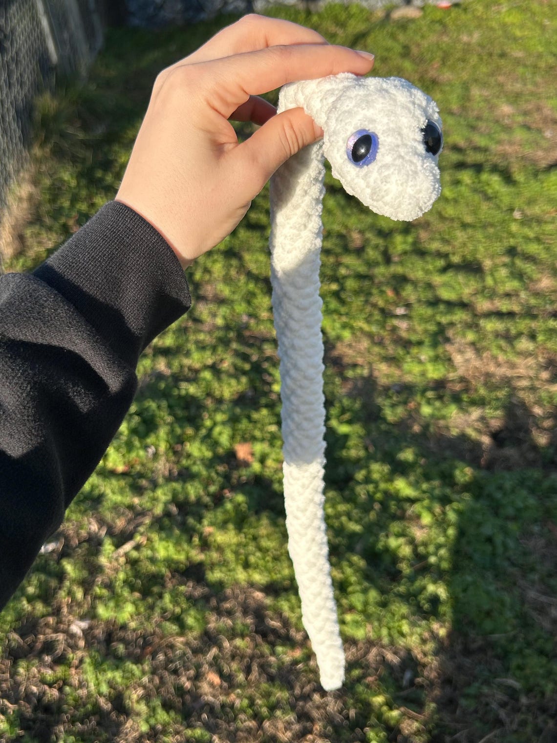 Baby Snake Plushie - Handmade 27inch Long White Stuffed Animal Snake ...