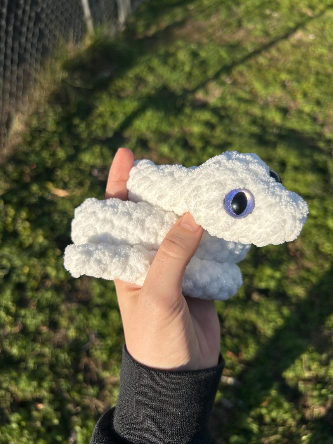 Baby Snake Plushie - Handmade 27inch Long White Stuffed Animal Snake ...